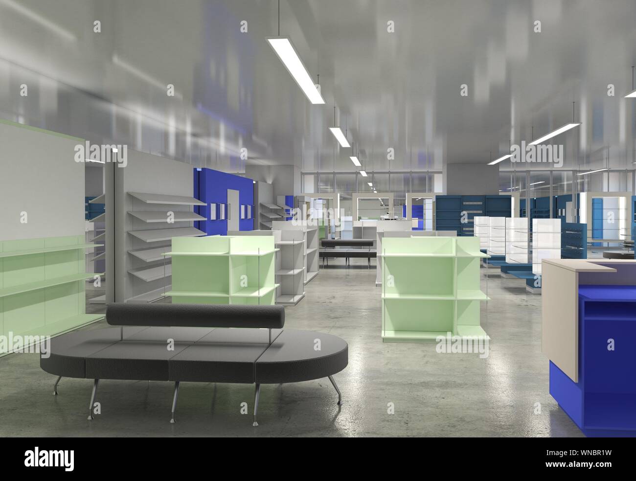 shop, store, shopping mall, interior visualization, 3D illustration ...