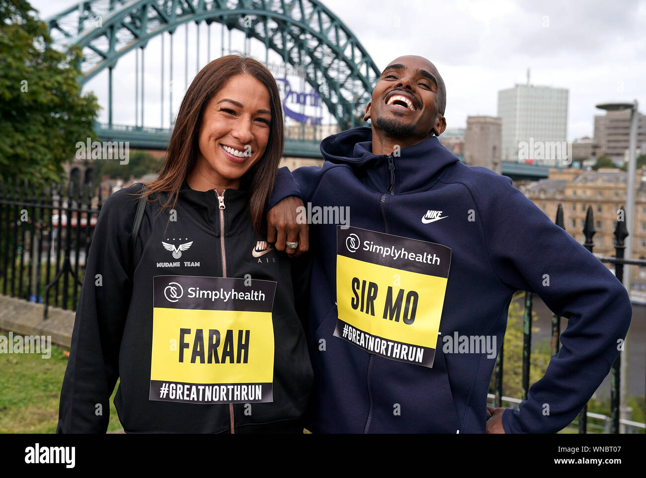 Sir Mo Farah and Tania Nell (left) during a photocall at St Mary's ...