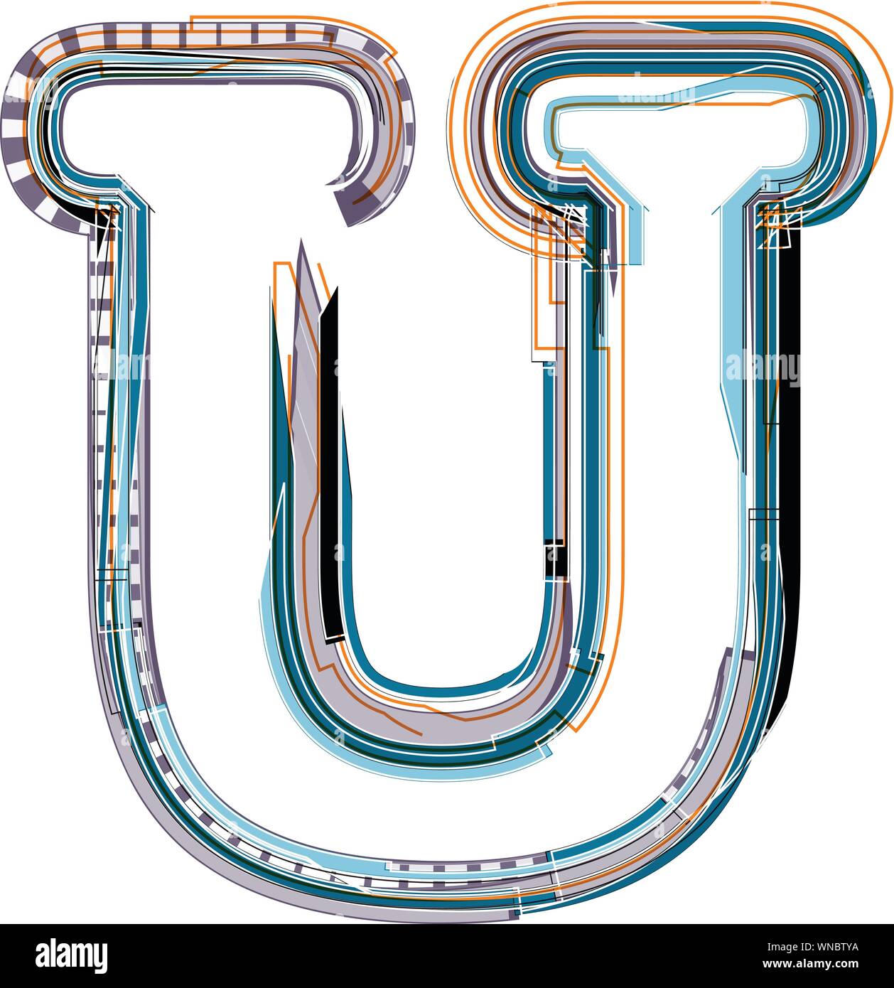 Font illustration LETTER U Stock Vector Image & Art - Alamy