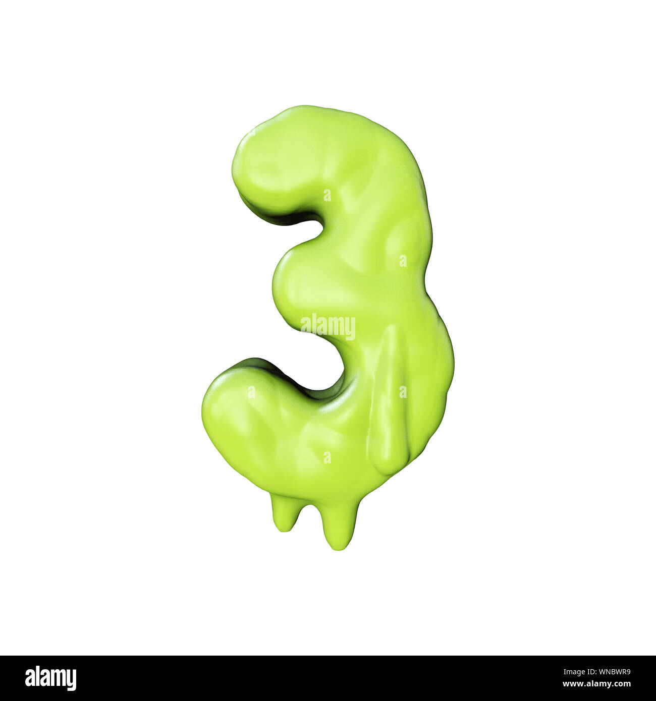 Number 3 green slime oozing halloween font. 3D Rendering Stock Photo ...