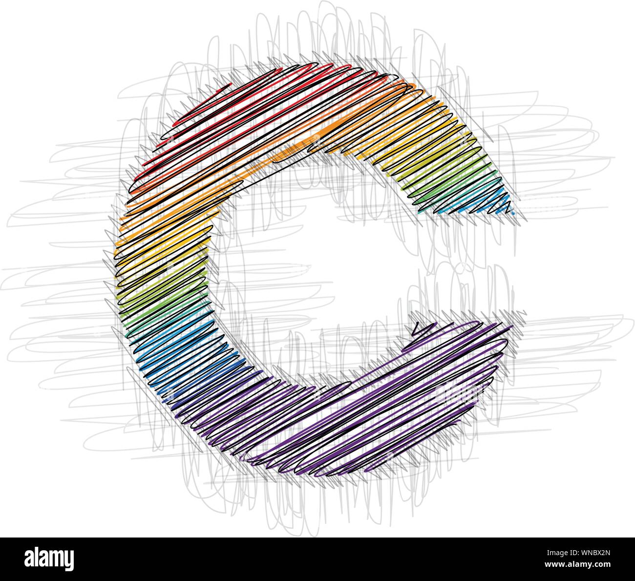 Hand drawn font LETTER c Stock Vector Image & Art - Alamy
