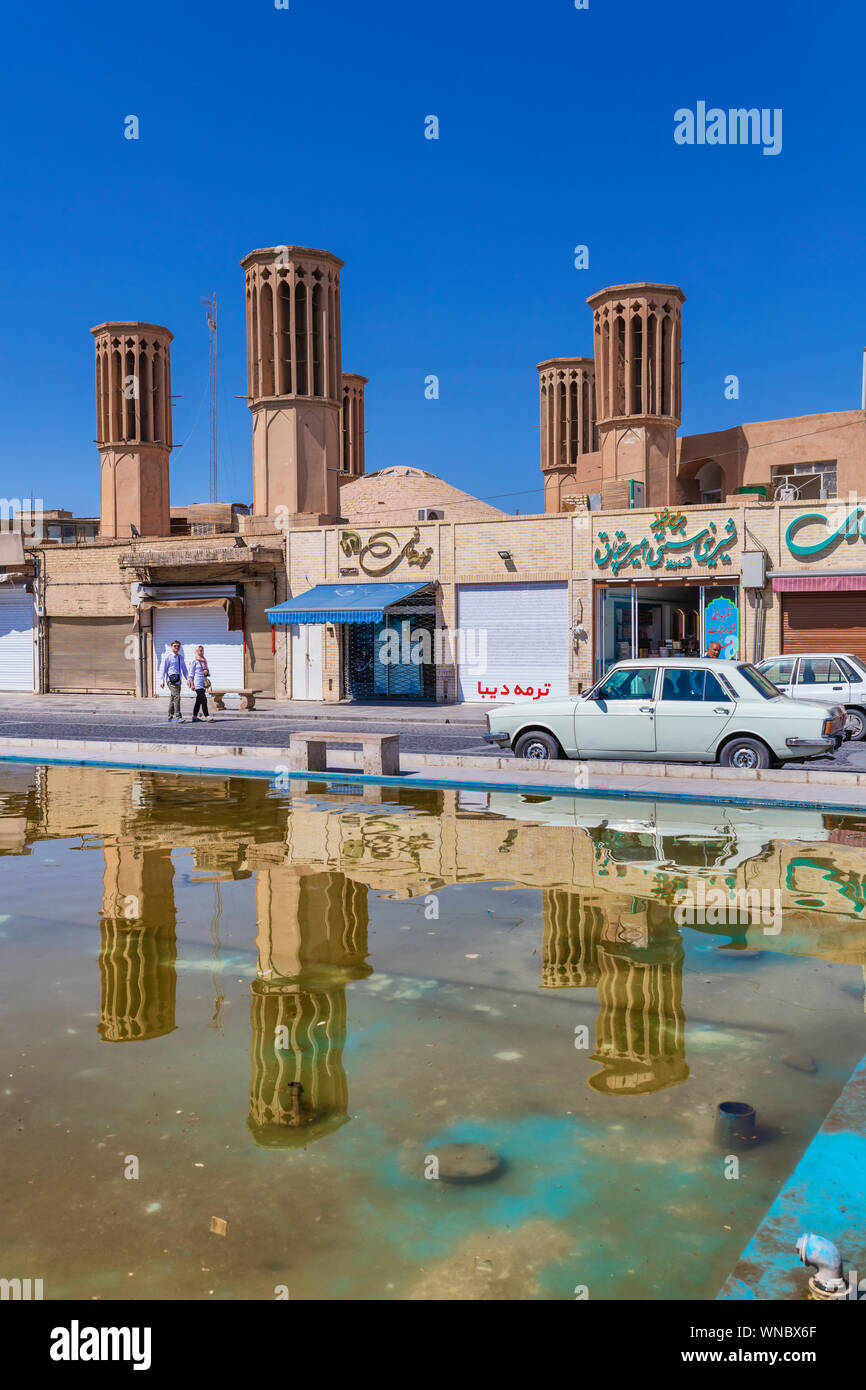 Windcatcher, windtower, badgir, Yazd, Yazd Province, Iran Stock Photo ...