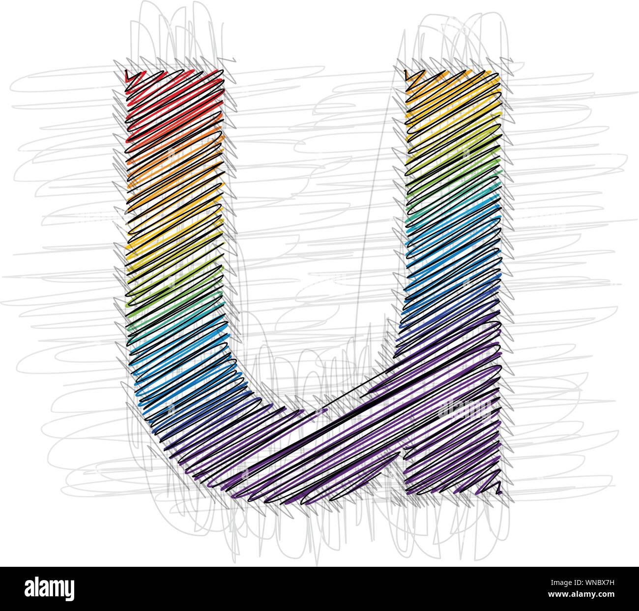 Hand drawn font LETTER u Stock Vector Image & Art - Alamy