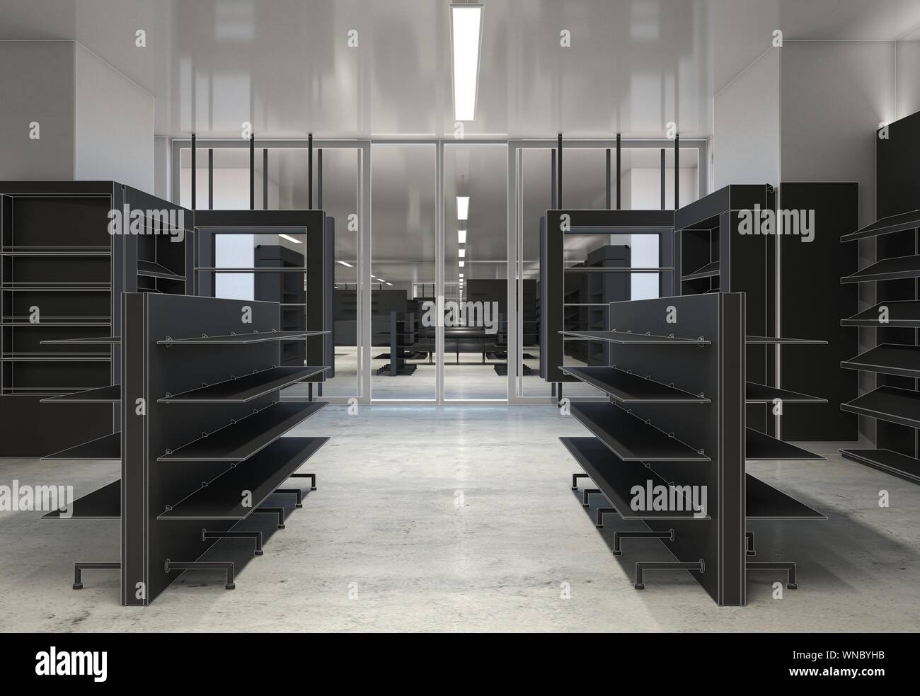 shop, store, shopping mall, interior visualization, 3D illustration ...