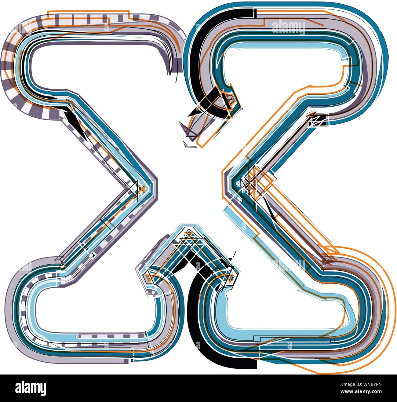 Font Illustration letter x Stock Vector Image & Art - Alamy