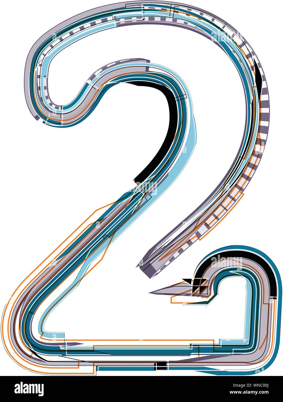 Font illustration NUMBER 2 Stock Vector Image & Art - Alamy