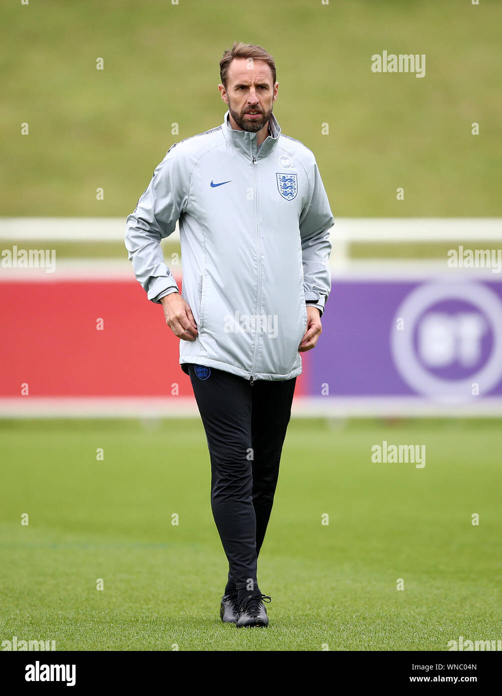 England manager Gareth Southgate during a training session at St George ...