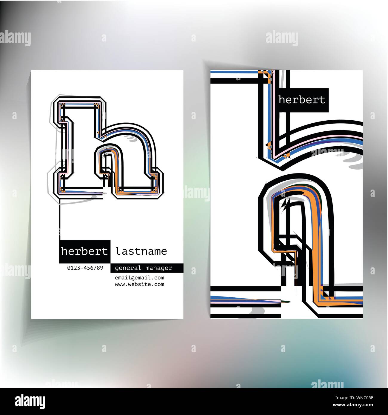 Business card design with letter h Stock Vector Image & Art - Alamy