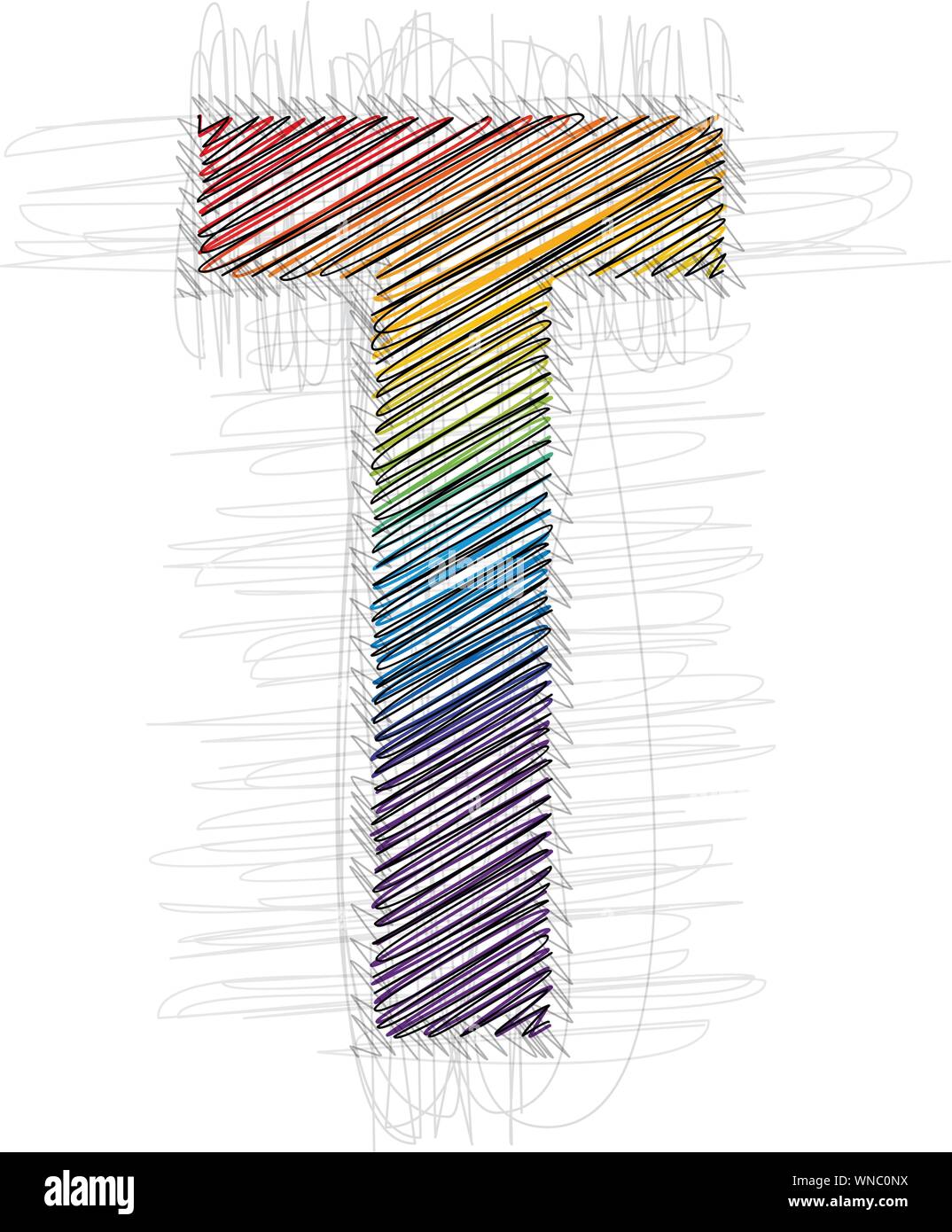 Hand draw font LETTER T Stock Vector Image & Art - Alamy