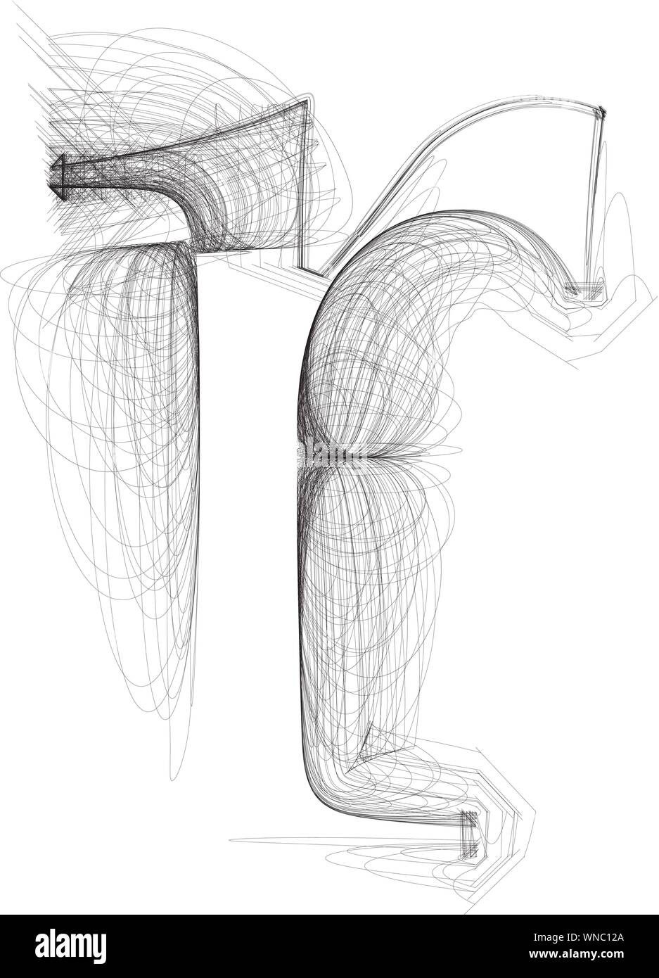 Hand draw font. LETTER r. Vector illustration Stock Vector Image & Art ...