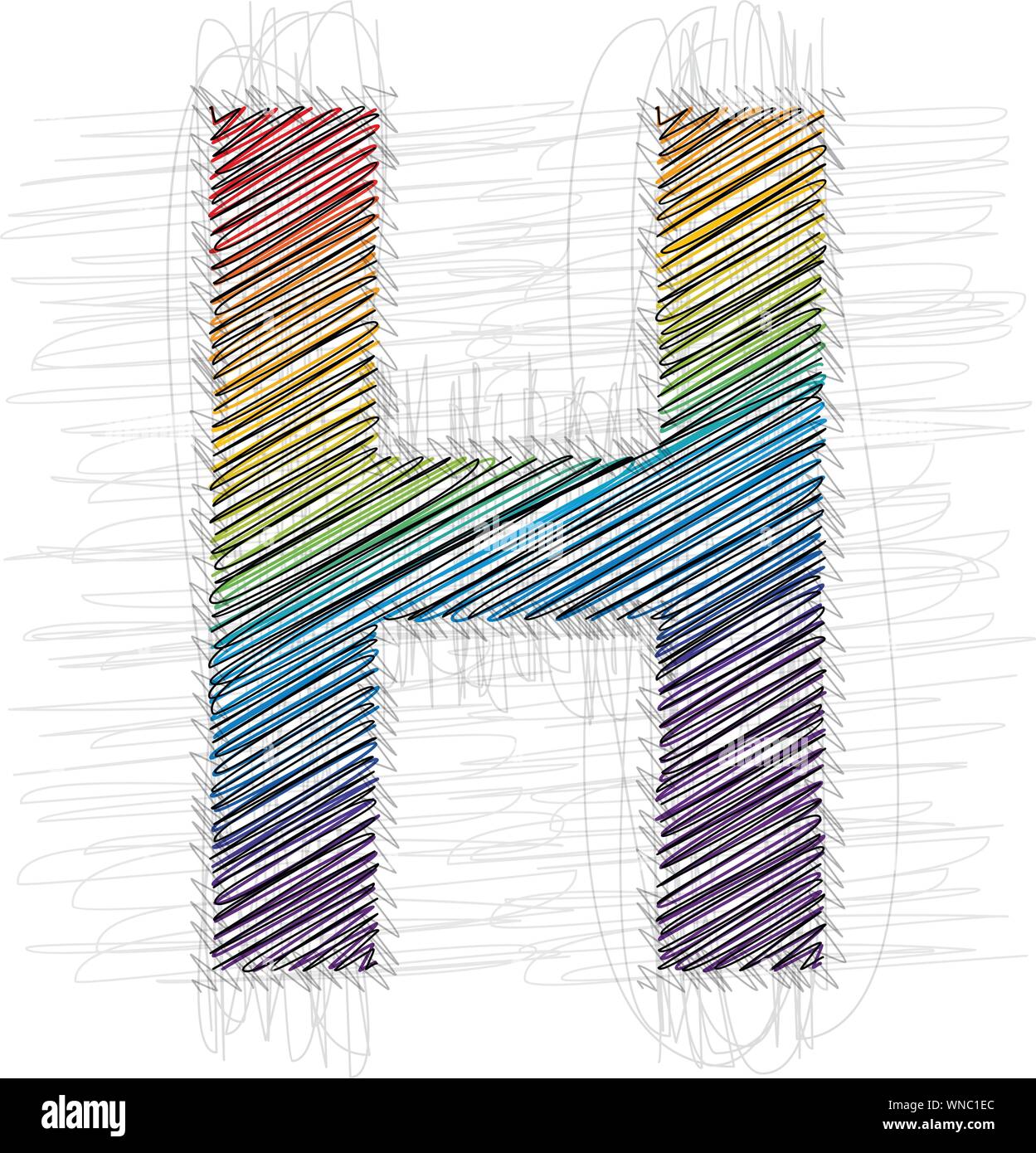 Hand draw font LETTER H Stock Vector Image & Art - Alamy