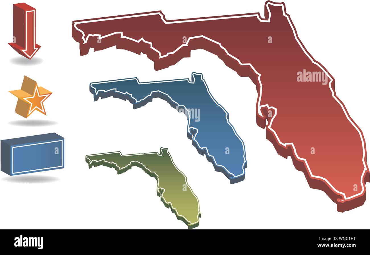 Florida map usa red icon hi-res stock photography and images - Alamy