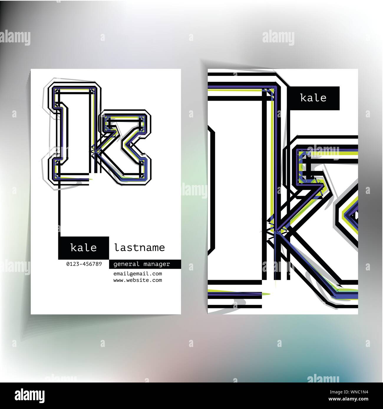 Business card design with letter k Stock Vector Image & Art - Alamy