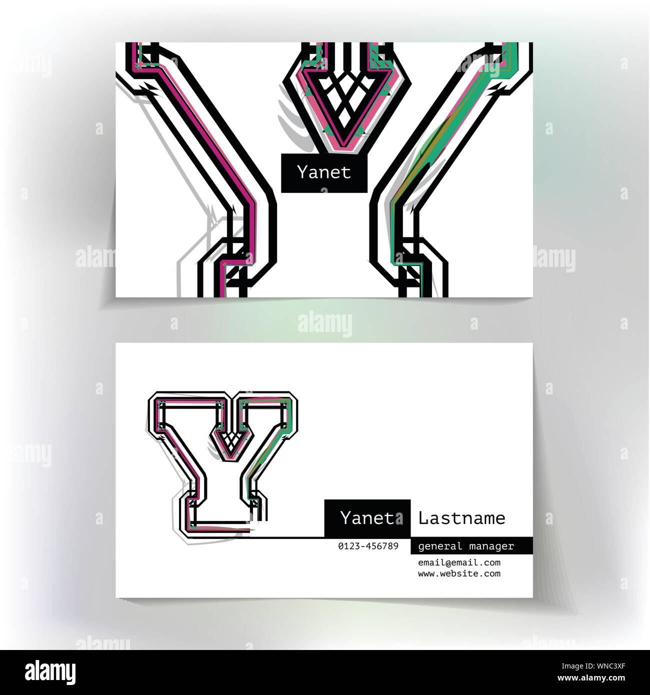 Business card design with letter Y Stock Vector Image & Art - Alamy