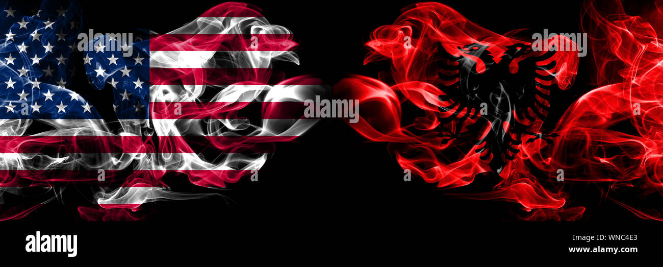 United States of America, USA vs Albania, Albanian background abstract ...