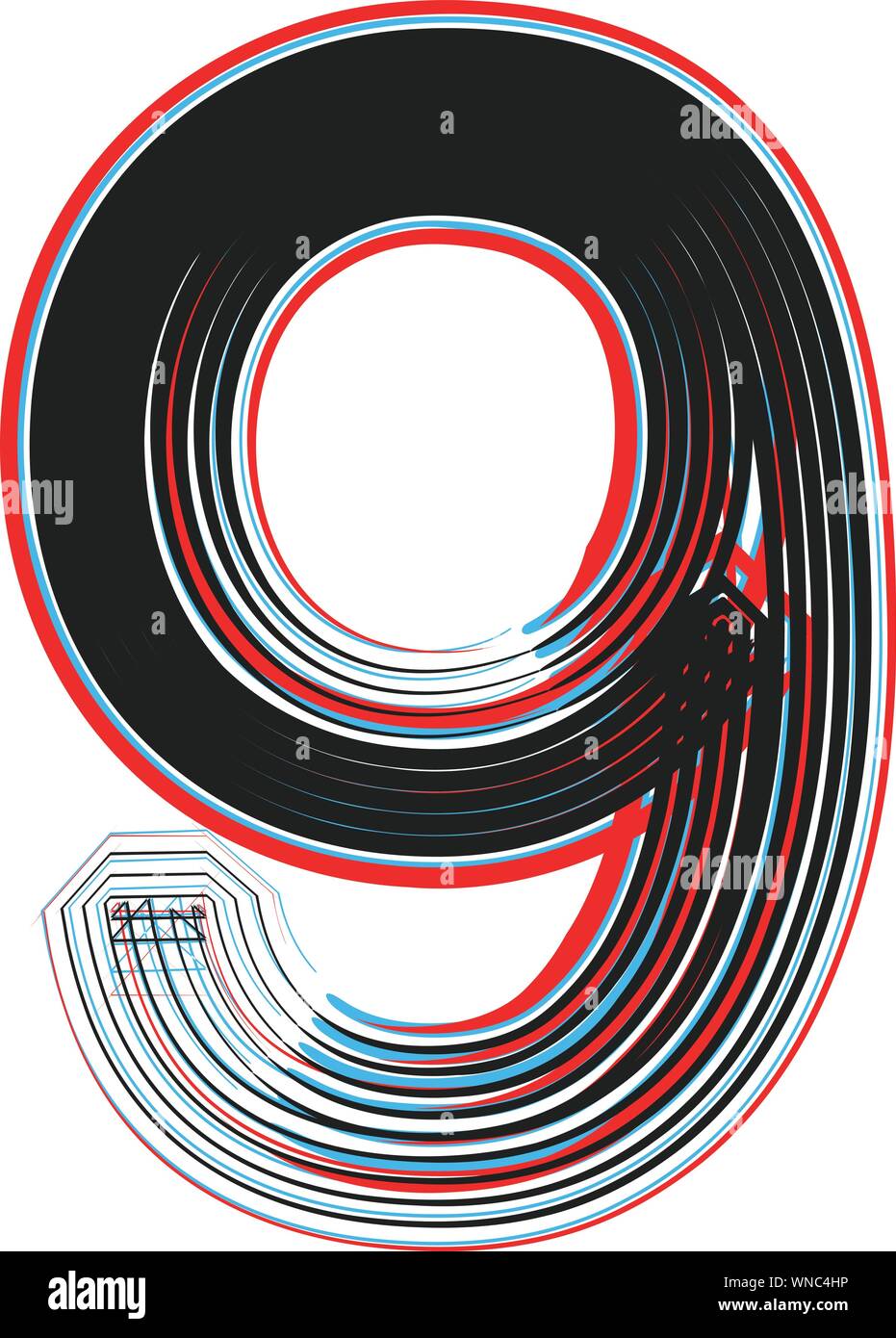 Font illustration NUMBER 9 Stock Vector Image & Art - Alamy