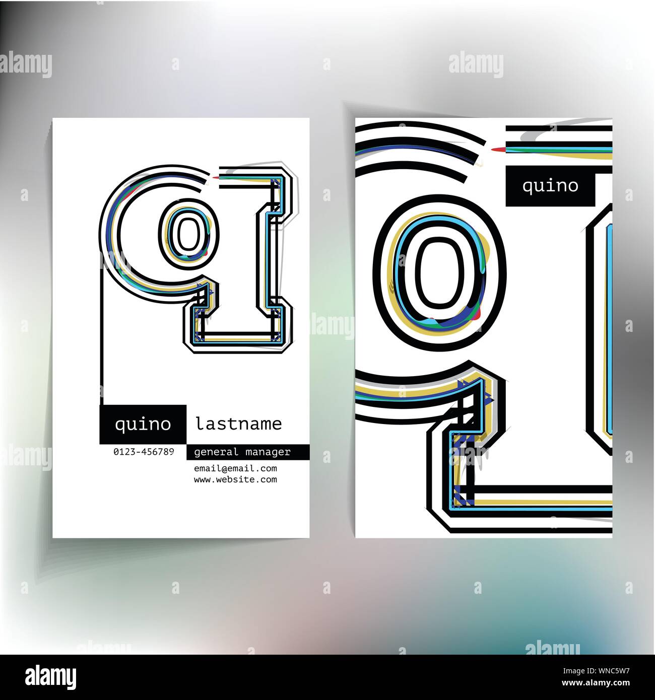 Business card design with letter q Stock Vector Image & Art - Alamy