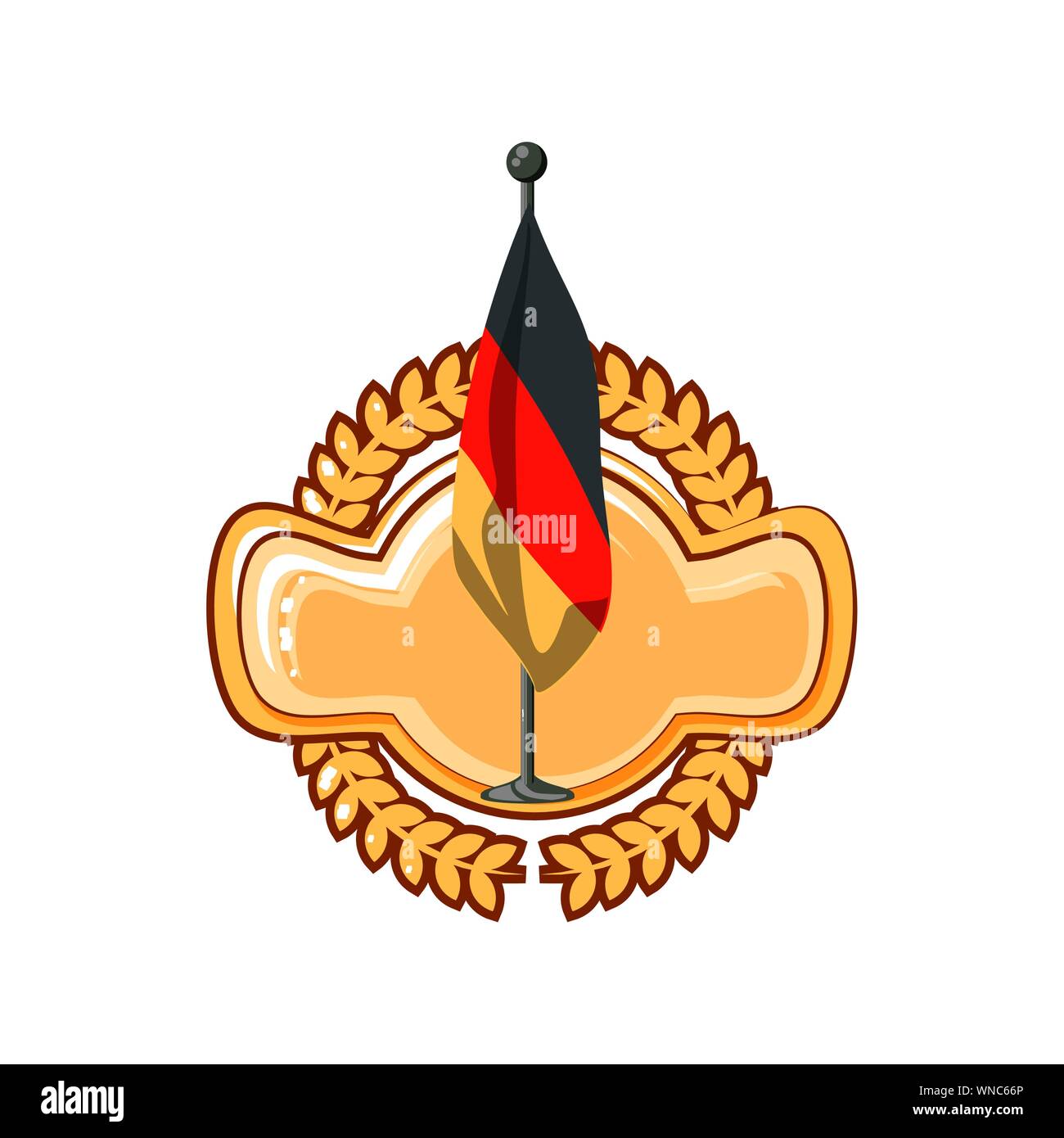 germany country flag in pole seal stamp vector illustration design ...