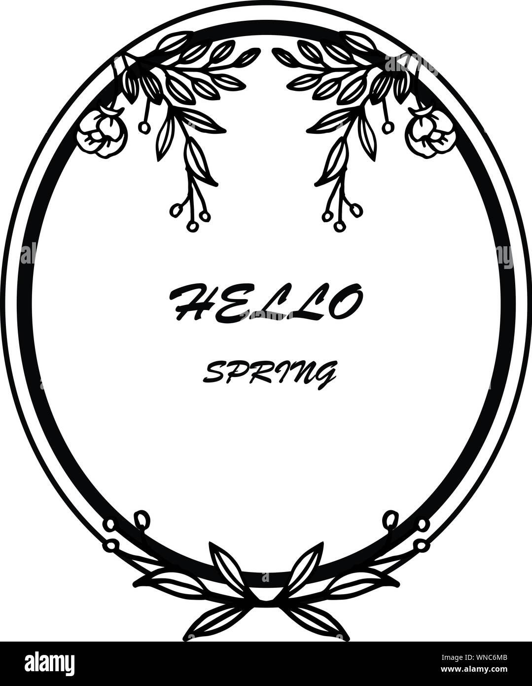 Modern style wreath frame, space for text, design of various card hello ...