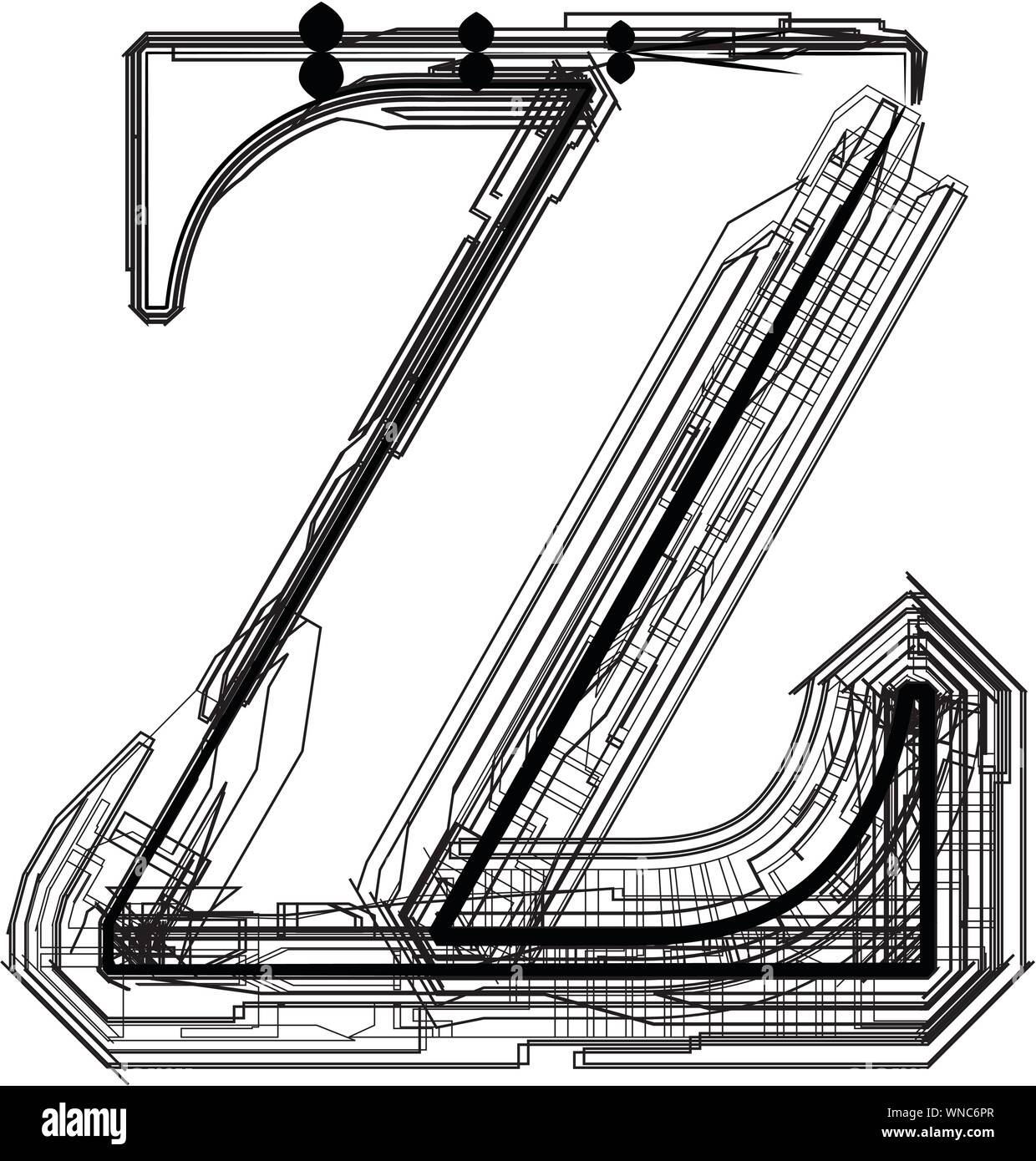 technological font. LETTER z Stock Vector Image & Art - Alamy