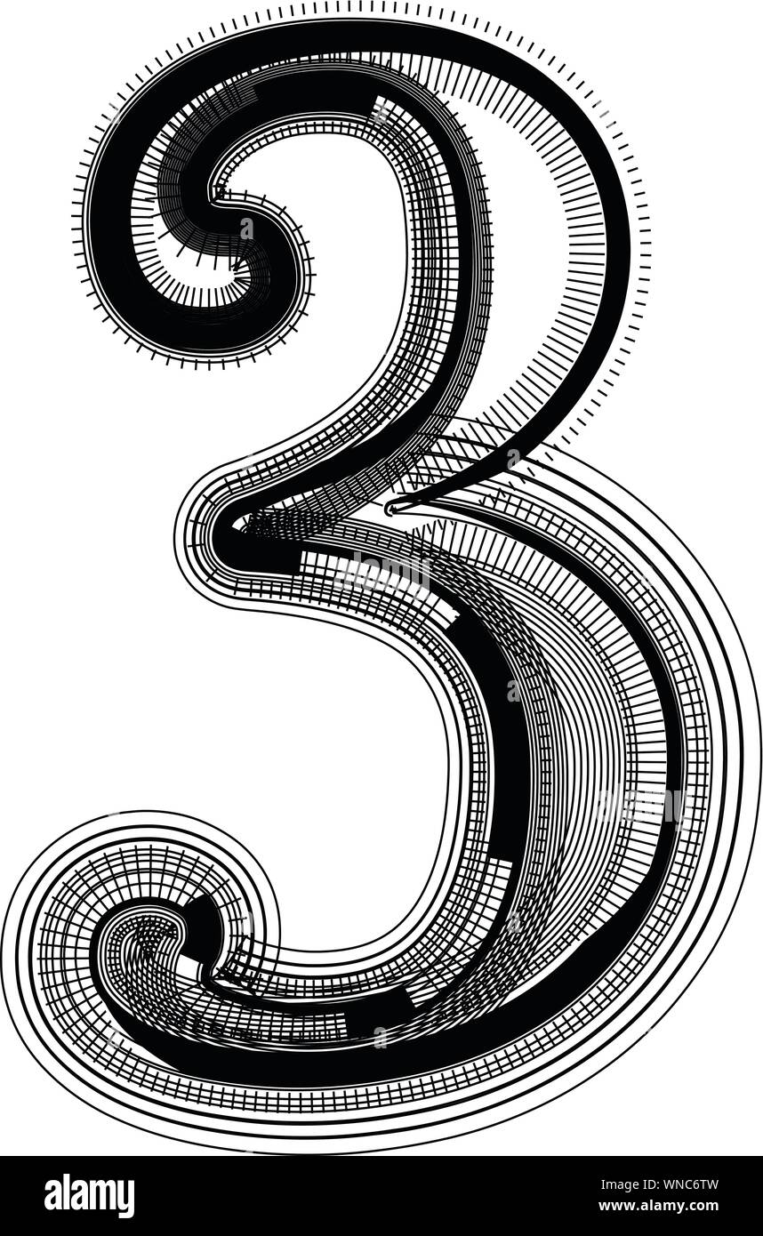 Font illustration NUMBER 3 Stock Vector Image & Art - Alamy