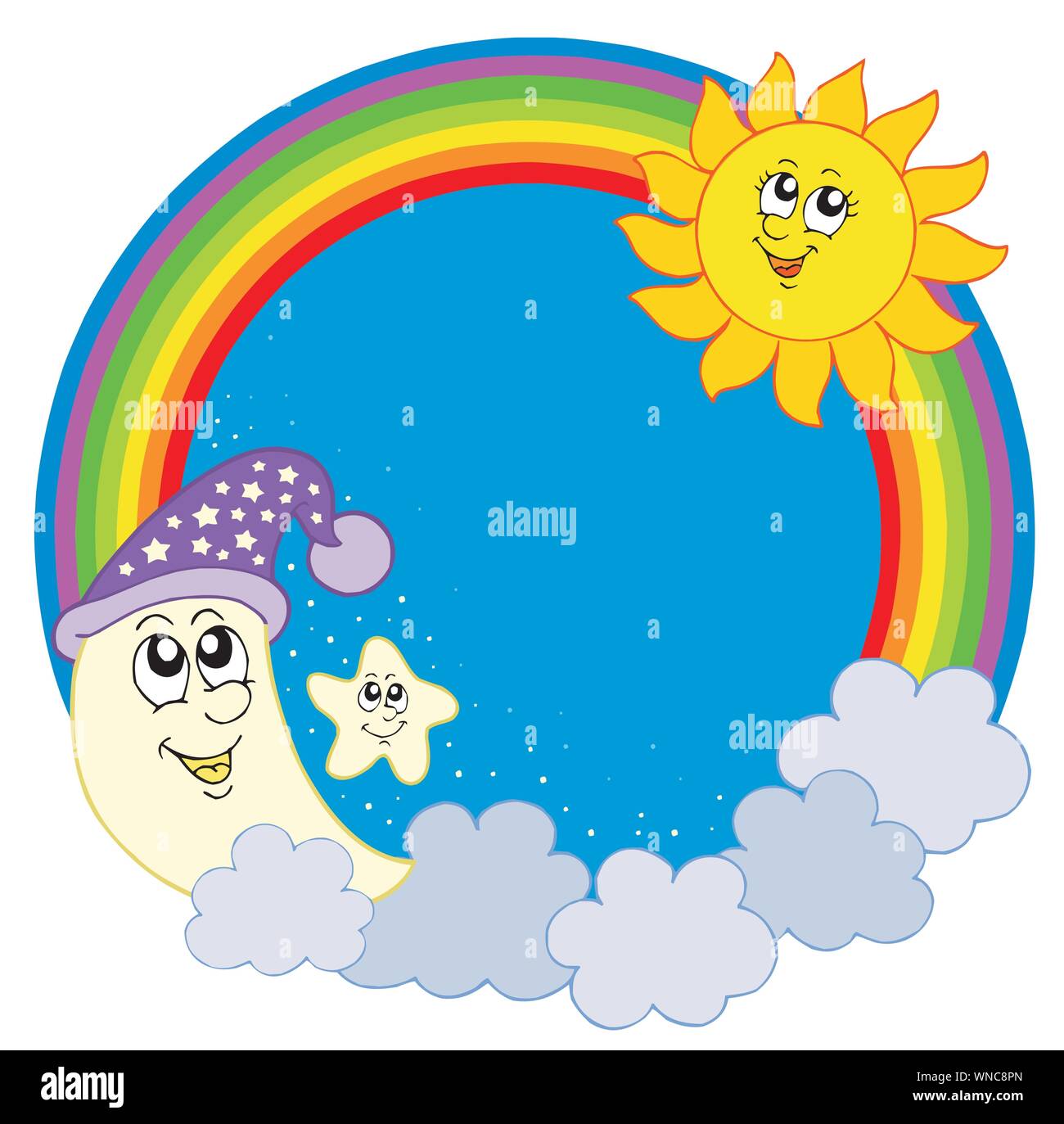 Moon light rainbow Stock Vector Images - Alamy