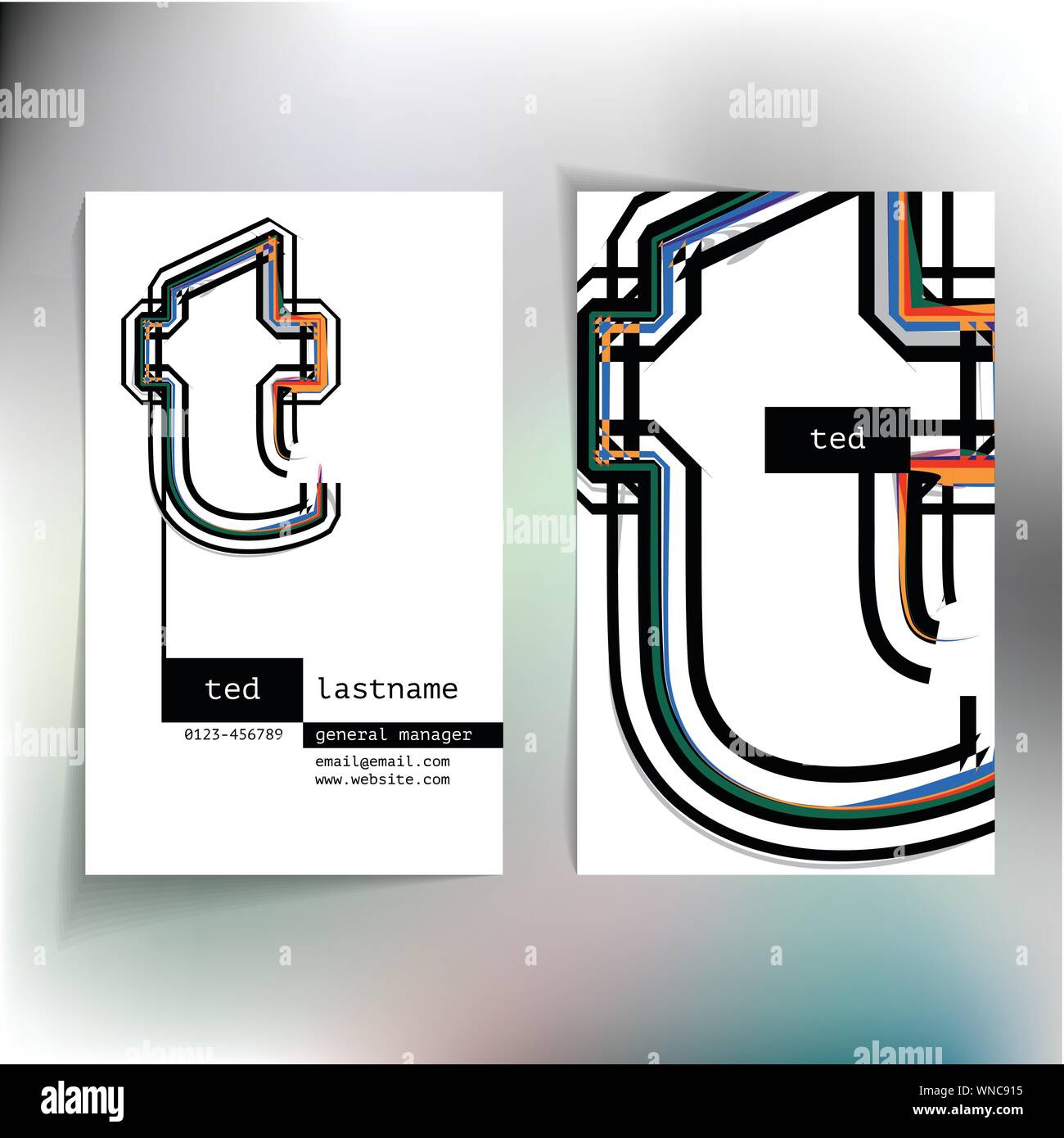 Business card design with letter t Stock Vector Image & Art - Alamy