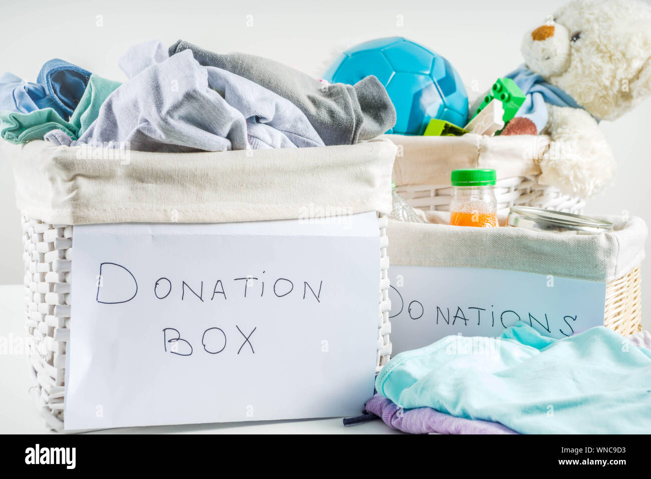 Giving and helping concept. Reuse and recycling theme. Donation box ...