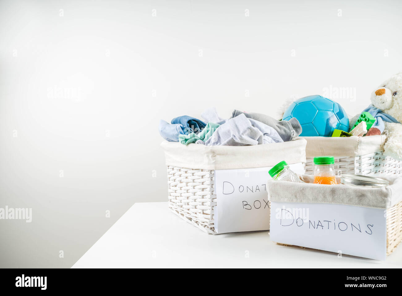 Giving and helping concept. Reuse and recycling theme. Donation box ...