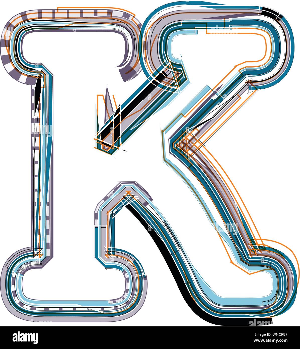 Font illustration LETTER K Stock Vector Image & Art - Alamy