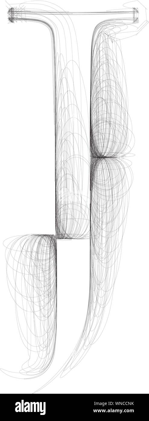 Hand draw font. LETTER J. Vector illustration Stock Vector Image & Art ...