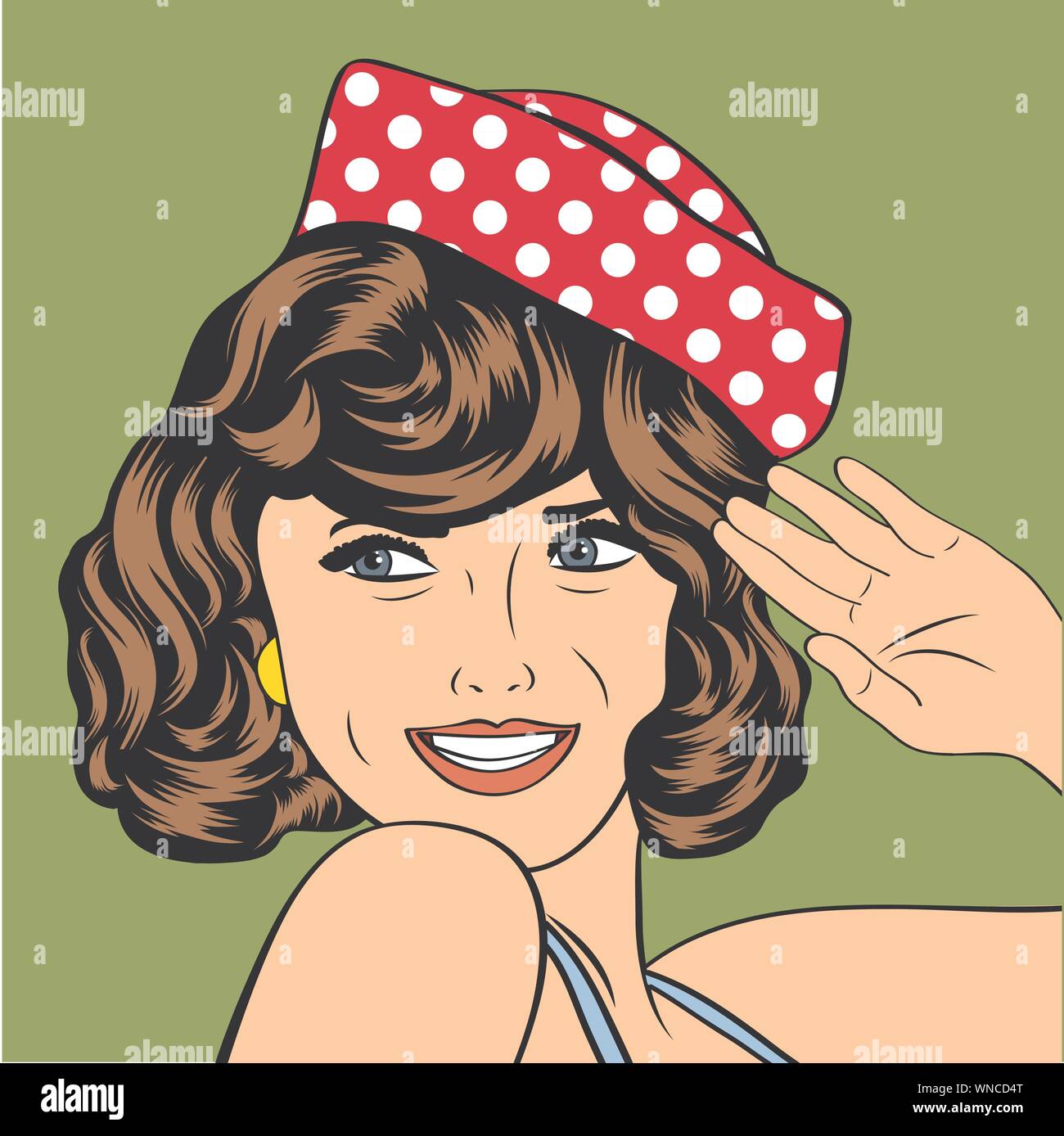 cute retro woman in comics style Stock Vector Image & Art - Alamy