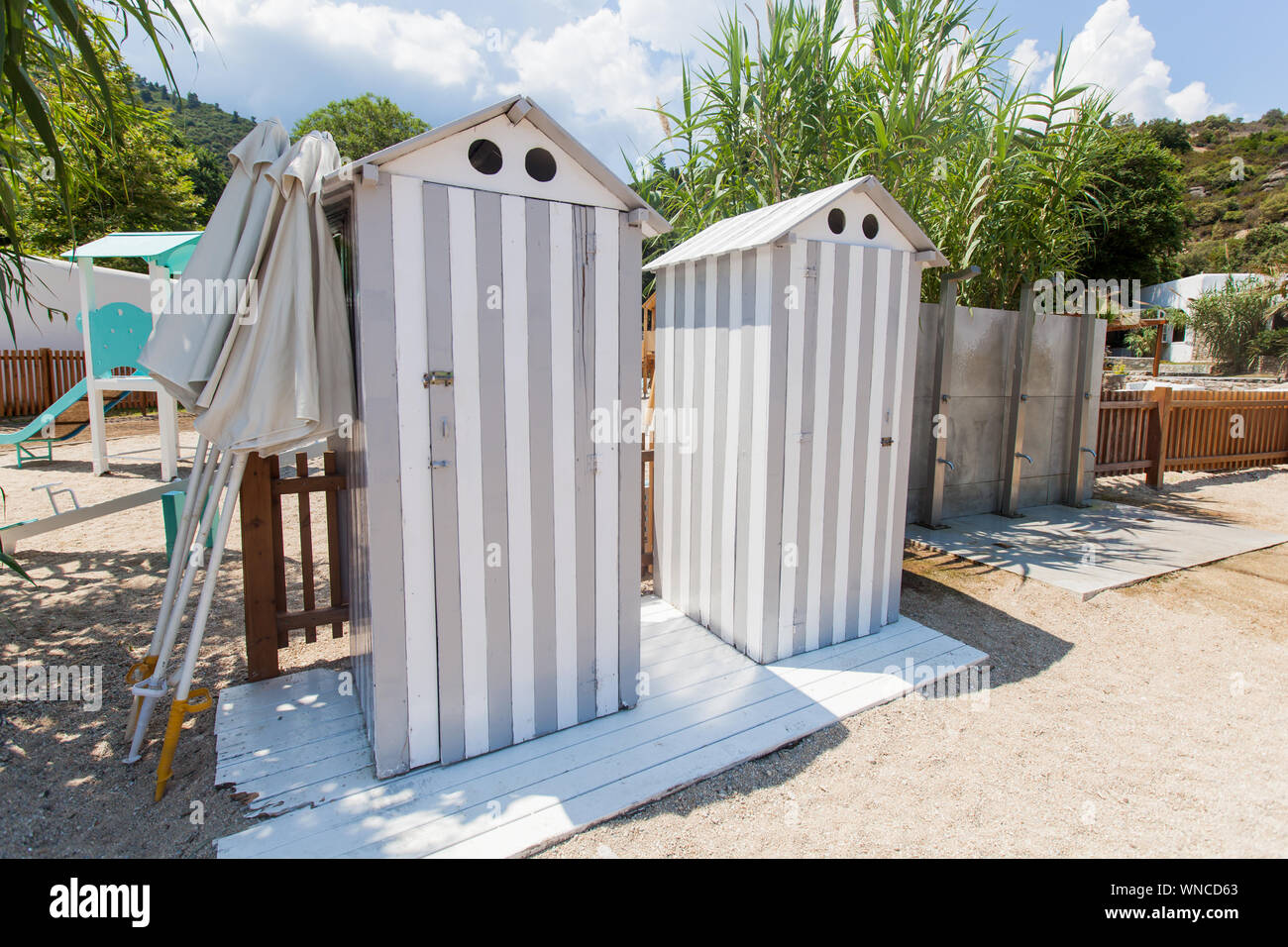 Beach changing room hi-res stock photography and images - Alamy
