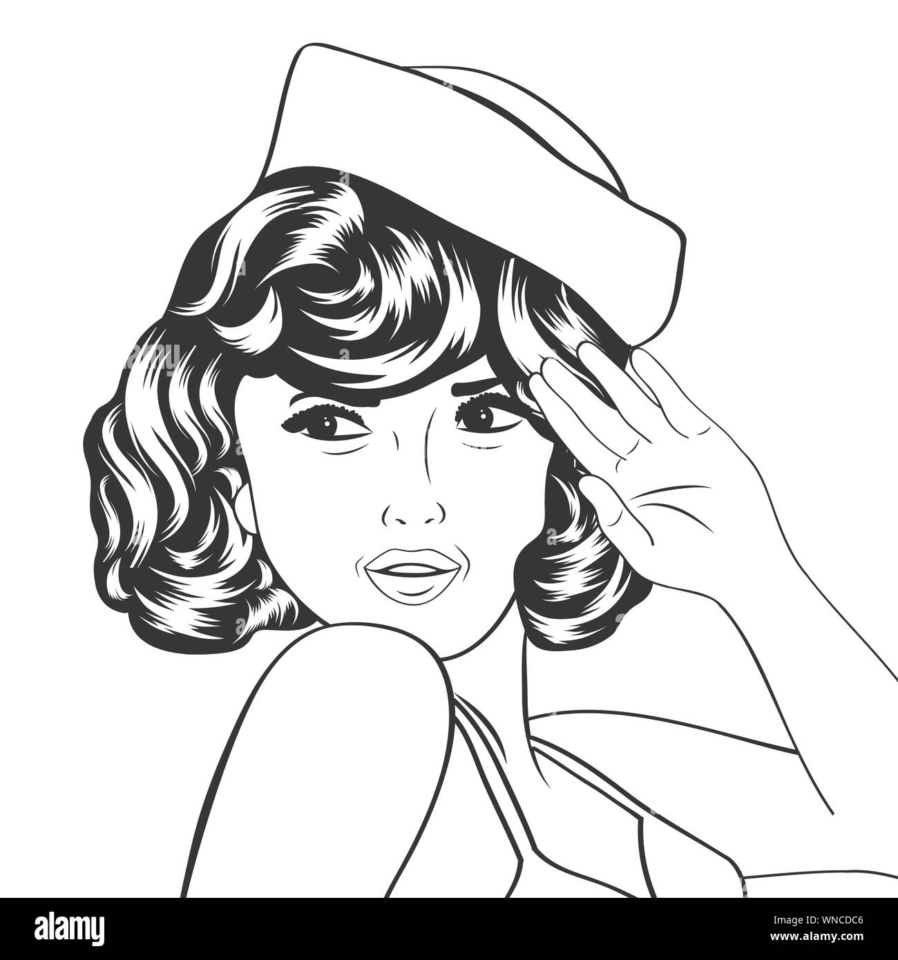cute retro woman in comics style Stock Vector Image & Art - Alamy