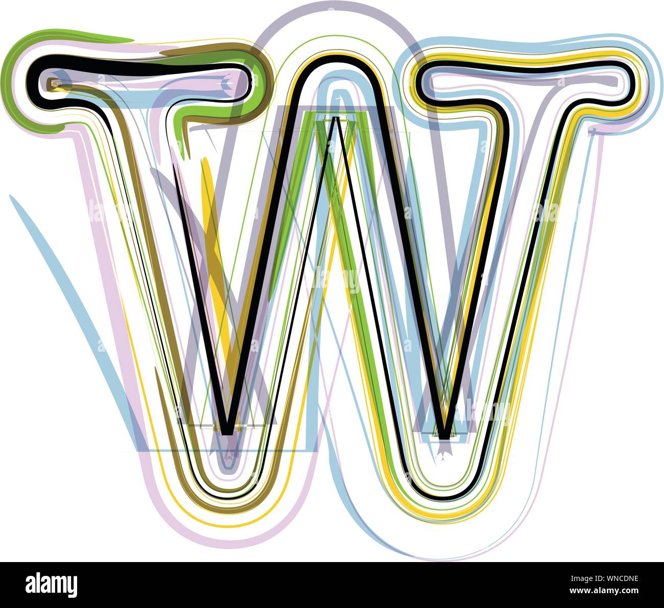 Organic Font illustration. Letter W Stock Vector Image & Art - Alamy
