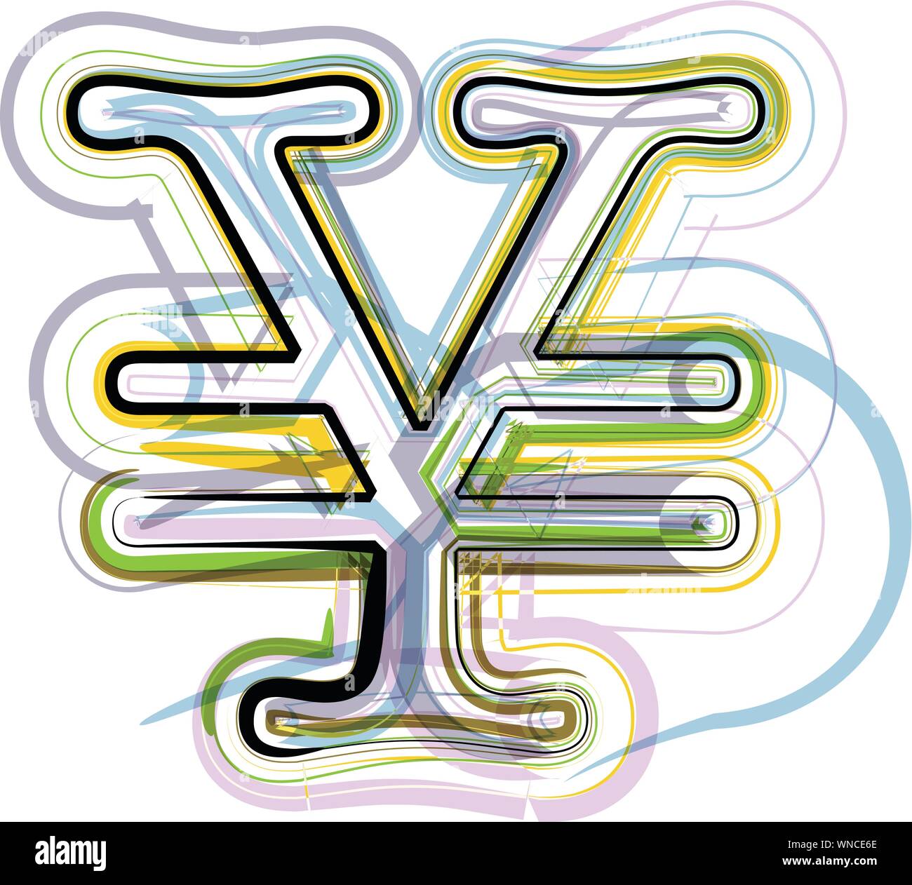 Organic Font yen Symbol illustration Stock Vector Image & Art - Alamy