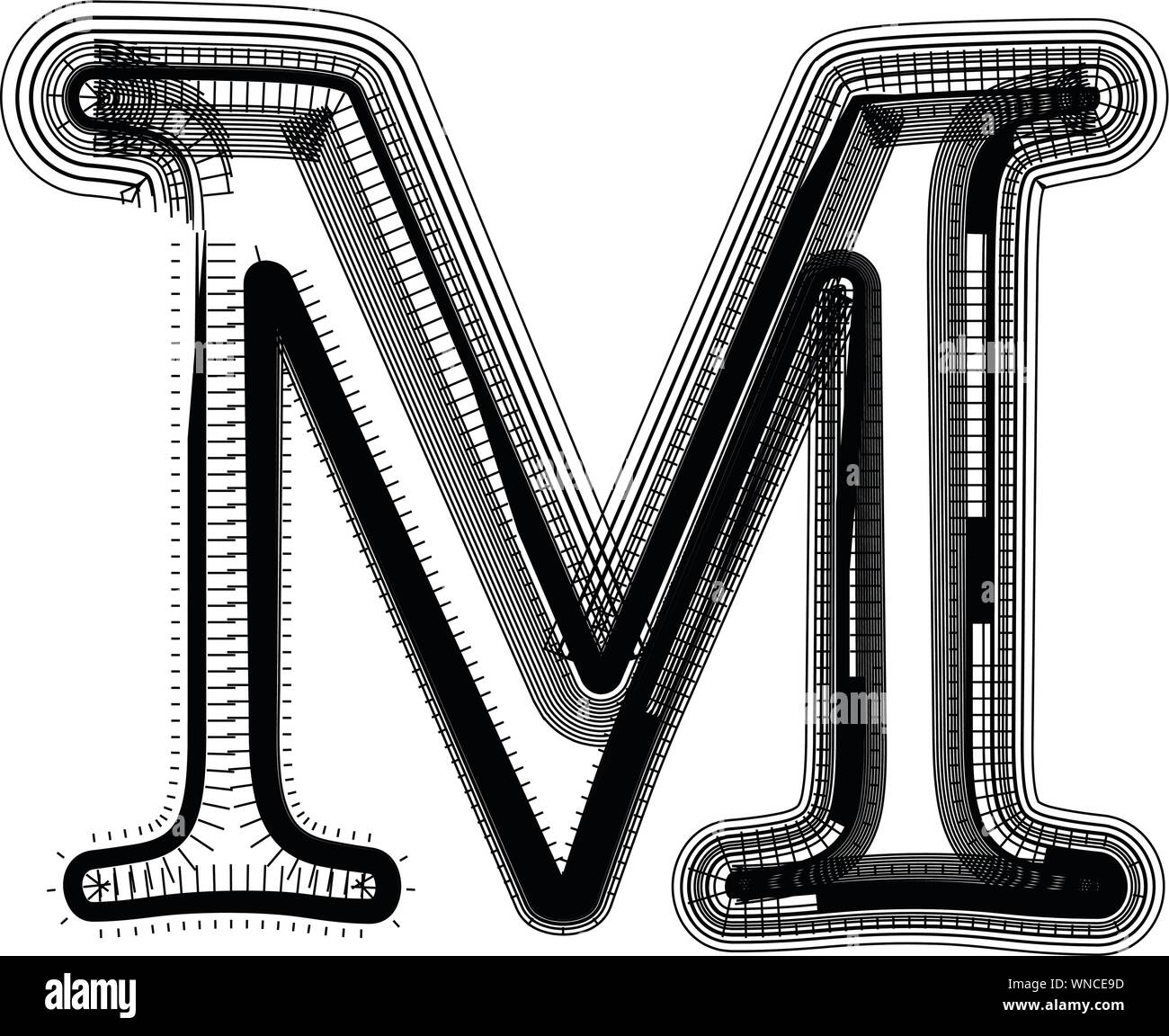 Letter m drawing Black and White Stock Photos & Images - Alamy