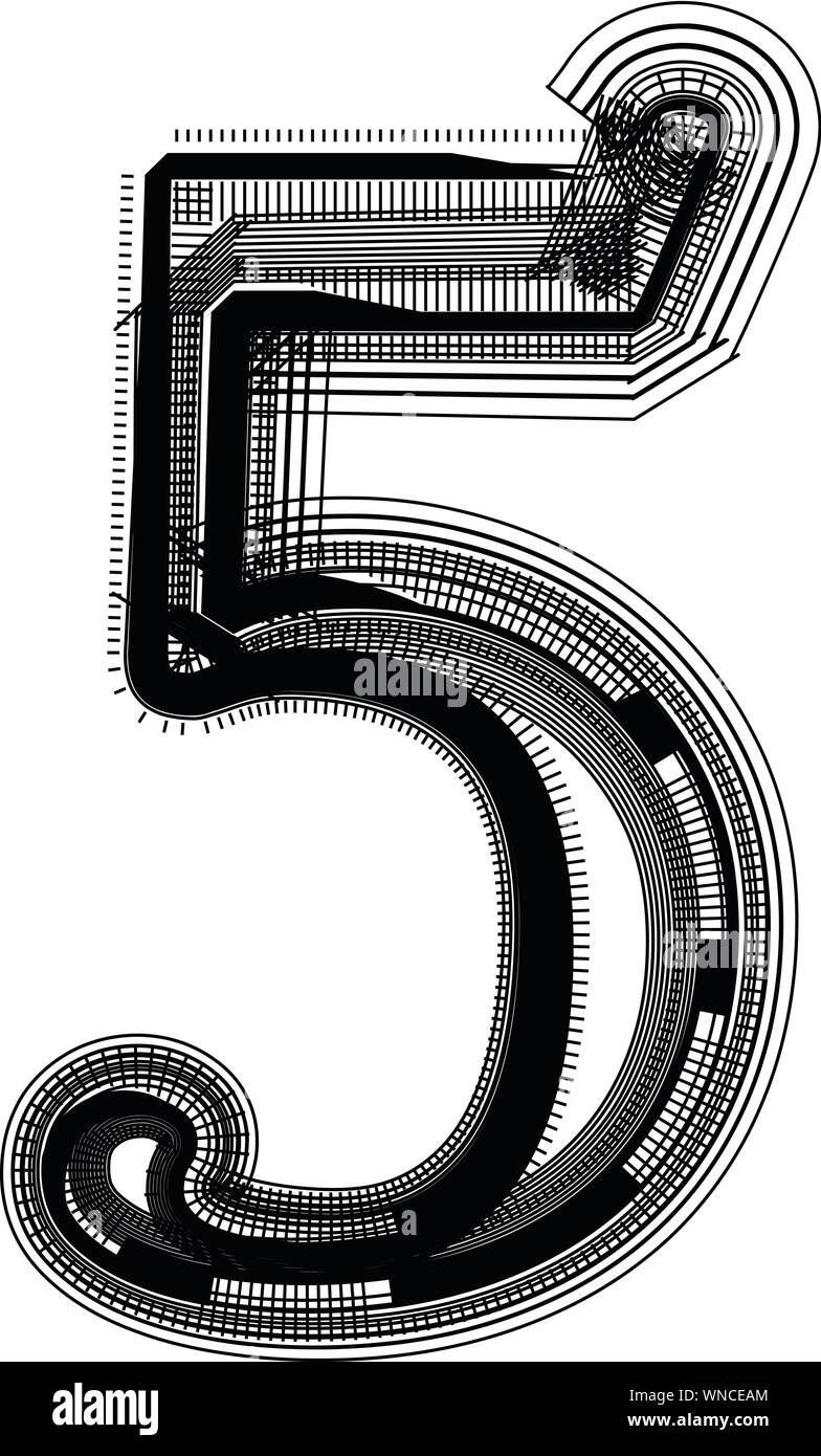 Font illustration NUMBER 5 Stock Vector Image & Art - Alamy