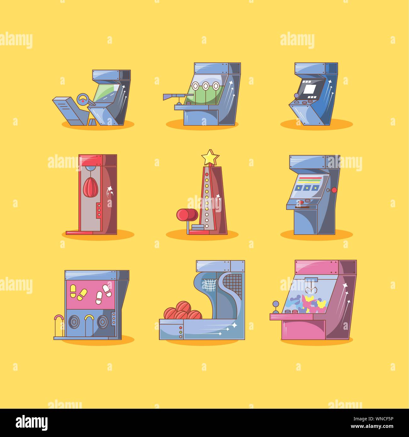 classic video game consoles with differents styles vector illustration ...