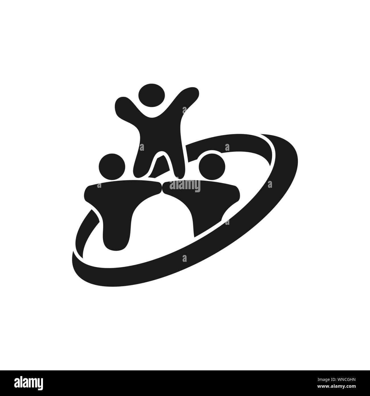 Commitment Teamwork Together Business Black Logo Illustration Vector ...