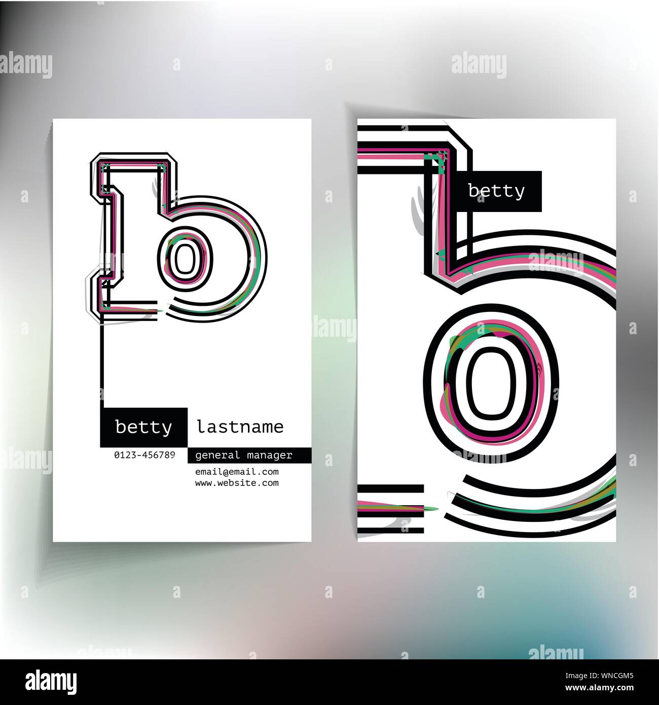 Business card design with letter b Stock Vector Image & Art - Alamy