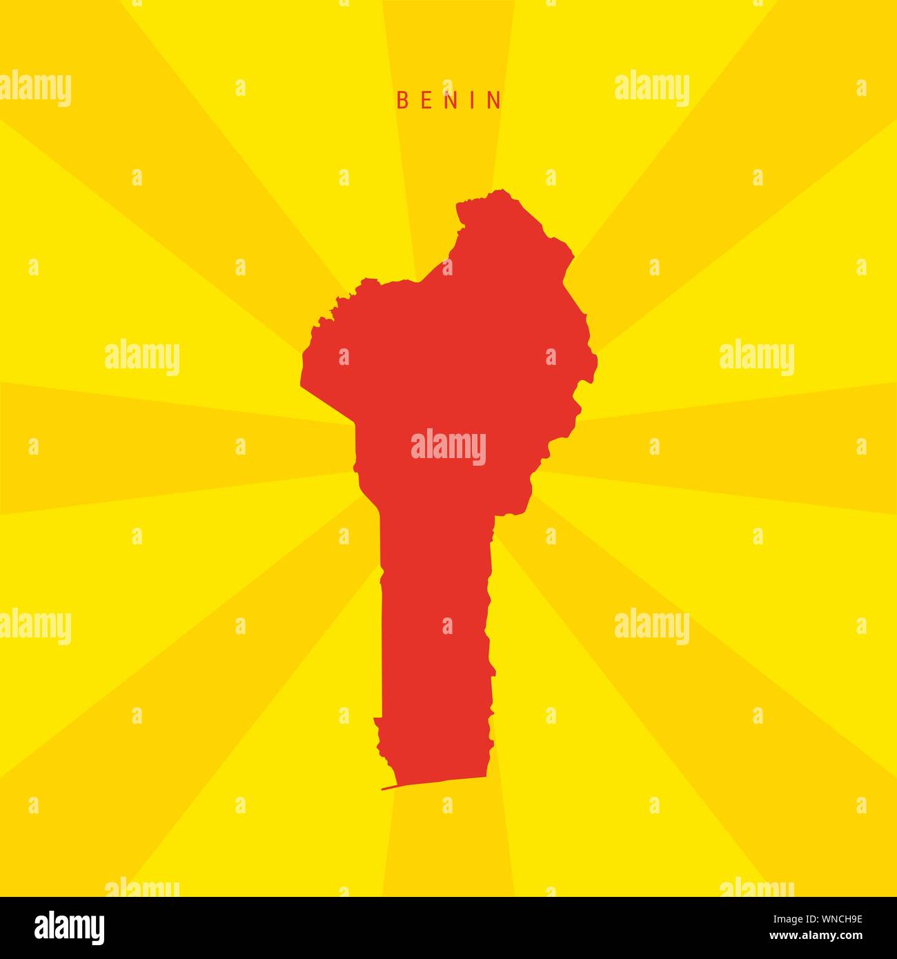 Benin Vector Map. Red and Yellow Colors Stock Vector Image & Art - Alamy