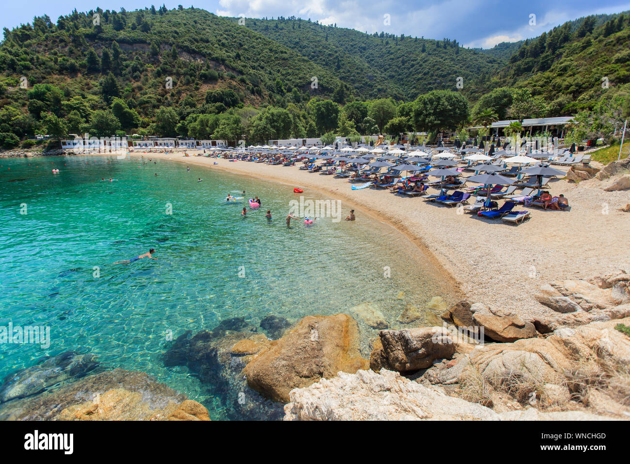 Wonderful view on Dream beach, Akti Oneirou, and luxury camp on sand ...