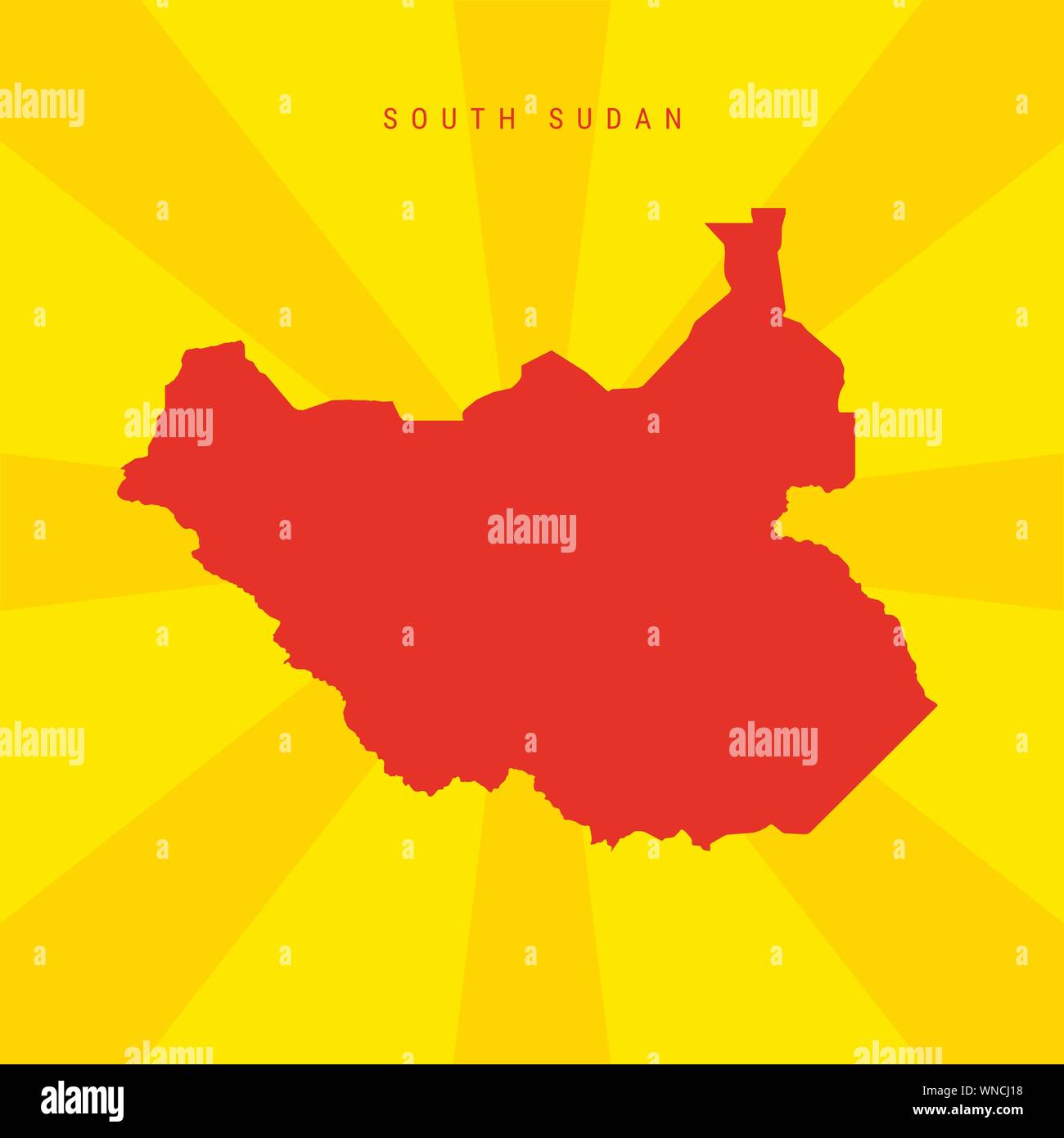 South Sudan Vector Map. Red and Yellow Colors Stock Vector Image & Art ...