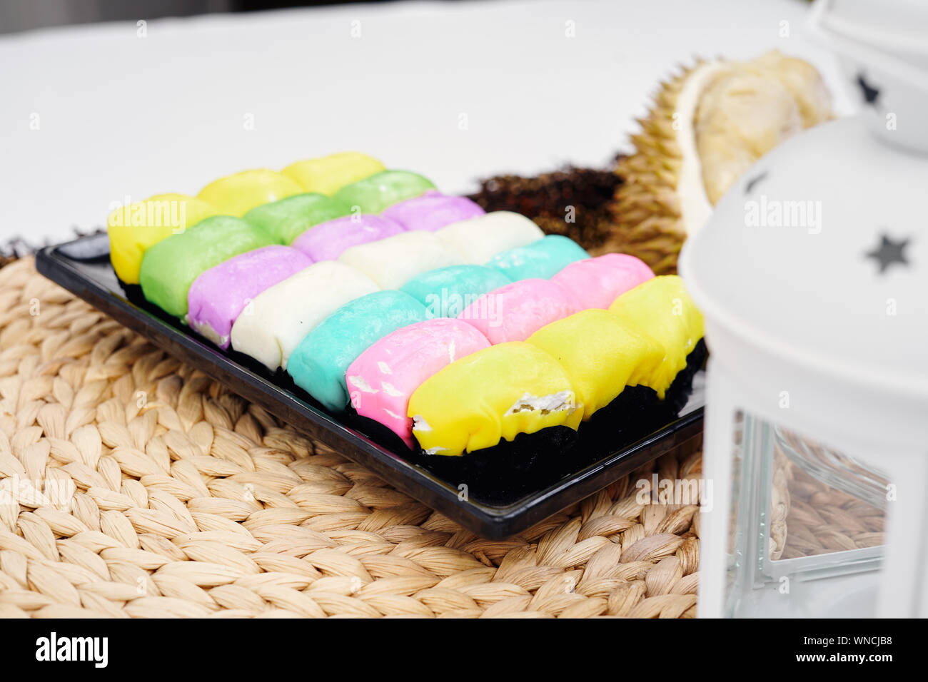 Pancake Durian, Sweet Cake make from Durian Fruit Stock Photo - Alamy