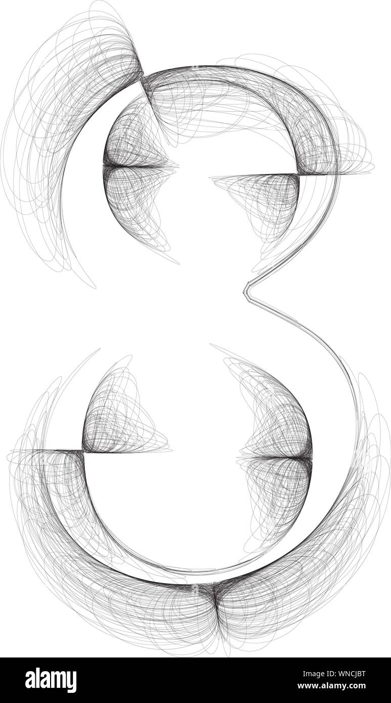 Hand draw font. NUMBER 8. Vector illustration Stock Vector Image & Art ...