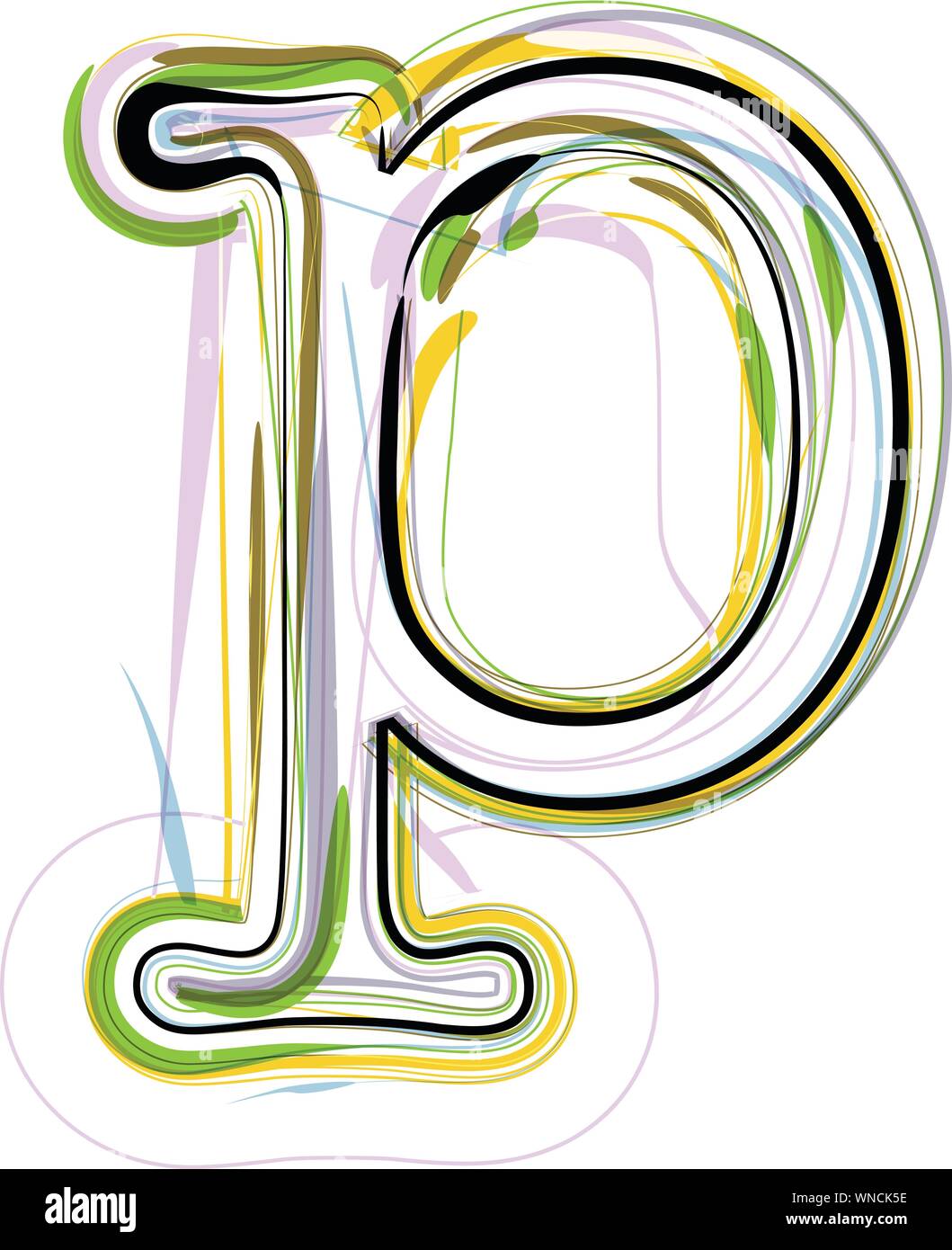 Organic Font illustration. Letter p Stock Vector Image & Art - Alamy