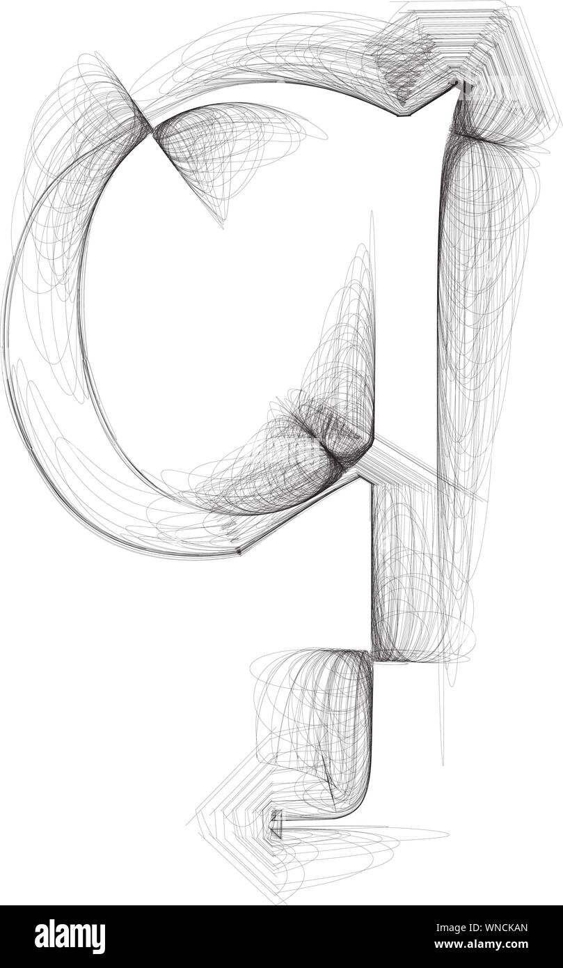 Hand draw font. LETTER q. Vector illustration Stock Vector Image & Art ...