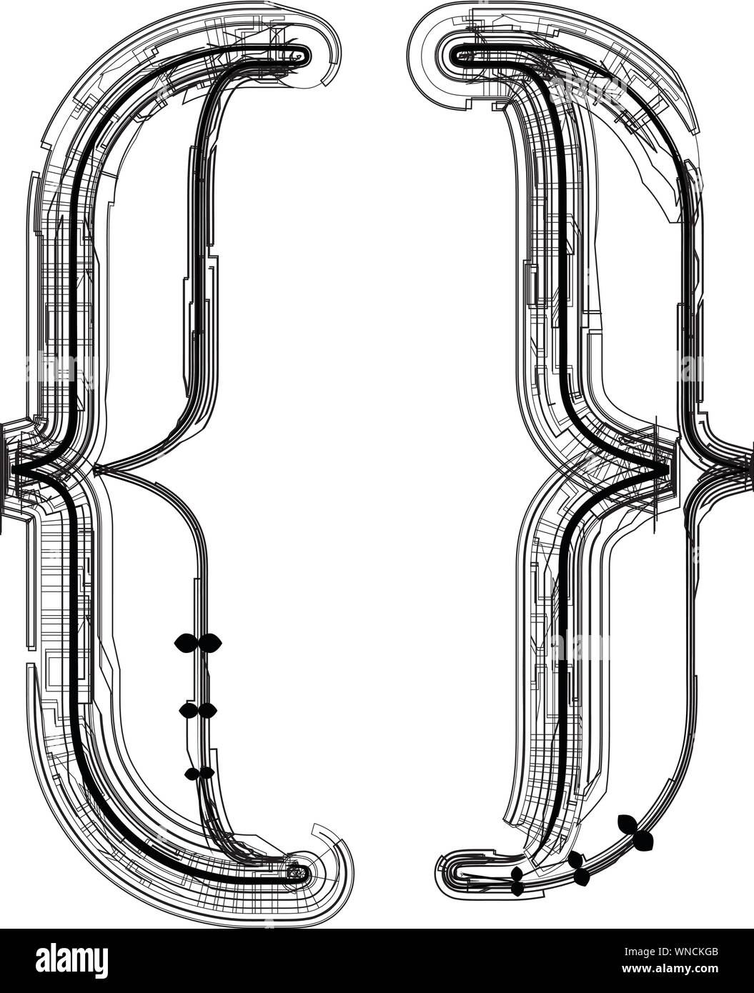 technological font symbol Stock Vector Image & Art - Alamy