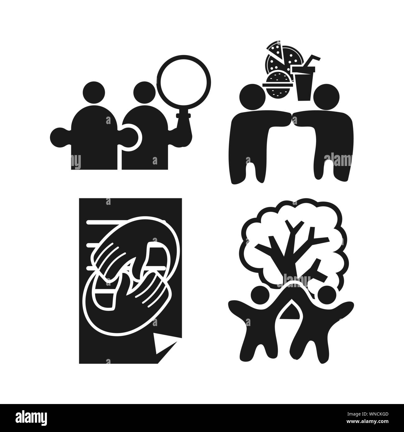 Commitment Teamwork Together Business Black Logo Illustration Vector ...